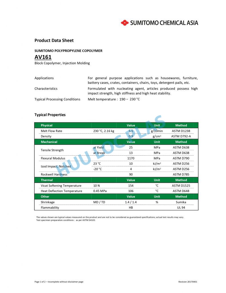 hat nhua pp av161