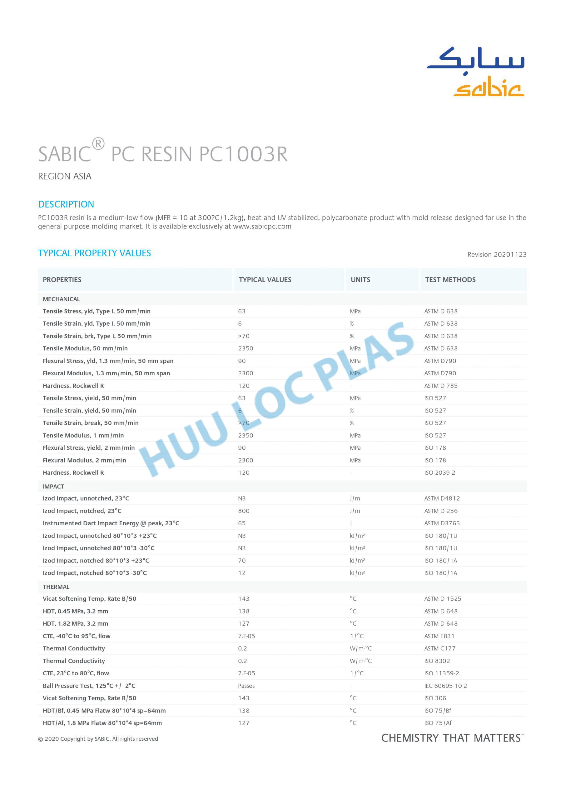 PC 1003R - Nhựa Hữu Lộc - 07777.99399