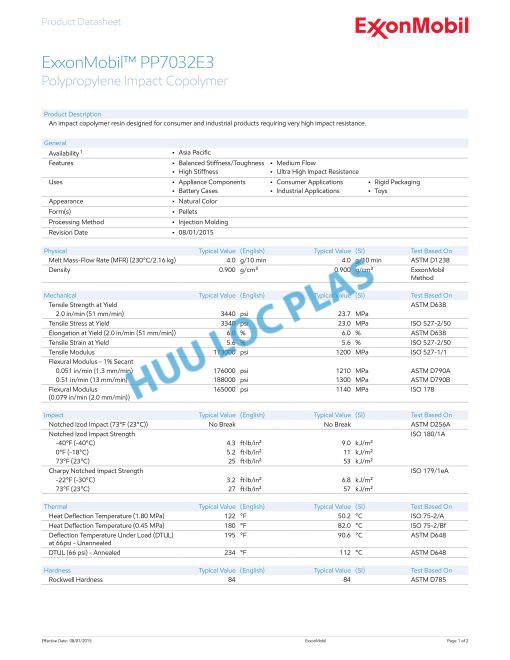 Hạt Nhựa PP Block 7032E3. Hạt nhựa PP Block 7032E3 - Nhựa Hữu Lộc