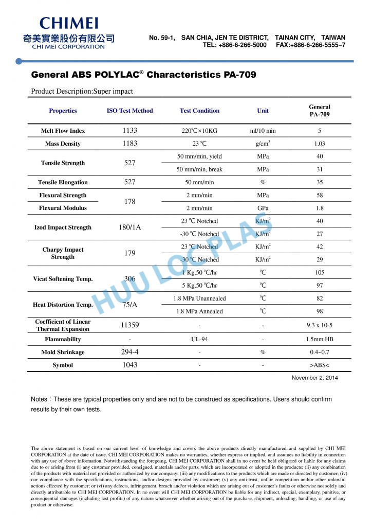 Hạt nhựa ABS PA-709