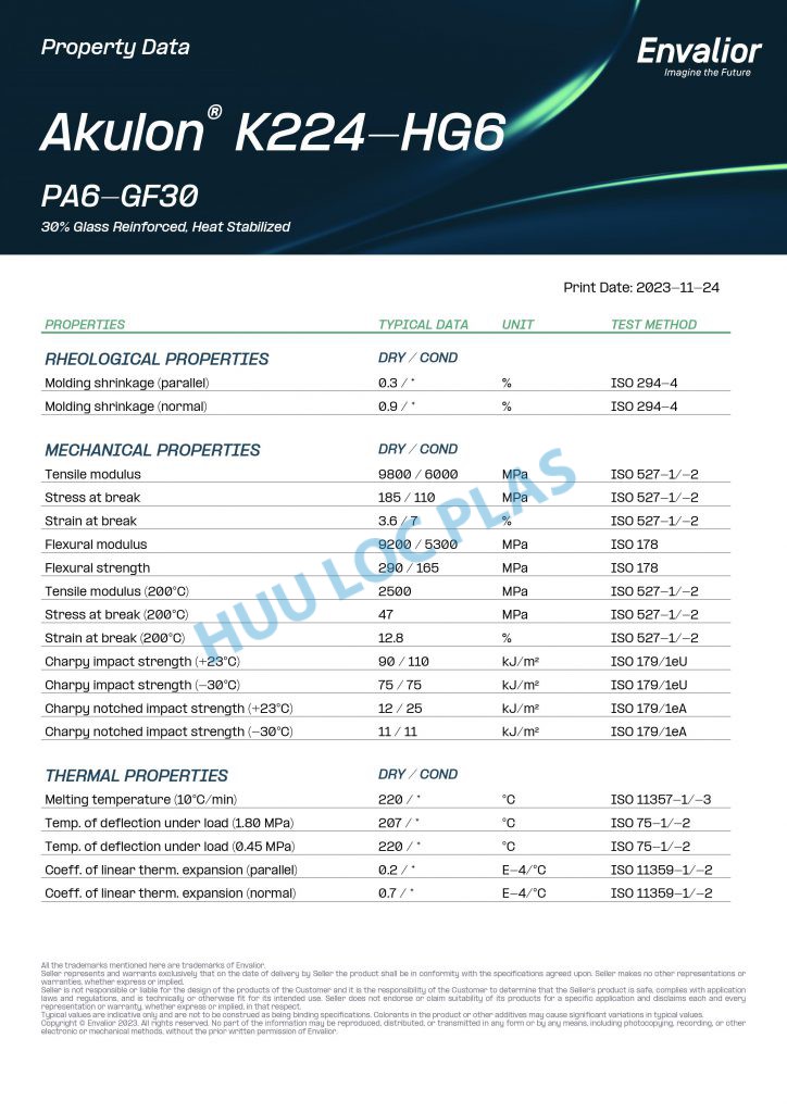 Hạt nhựa PA 6 K224-HG6